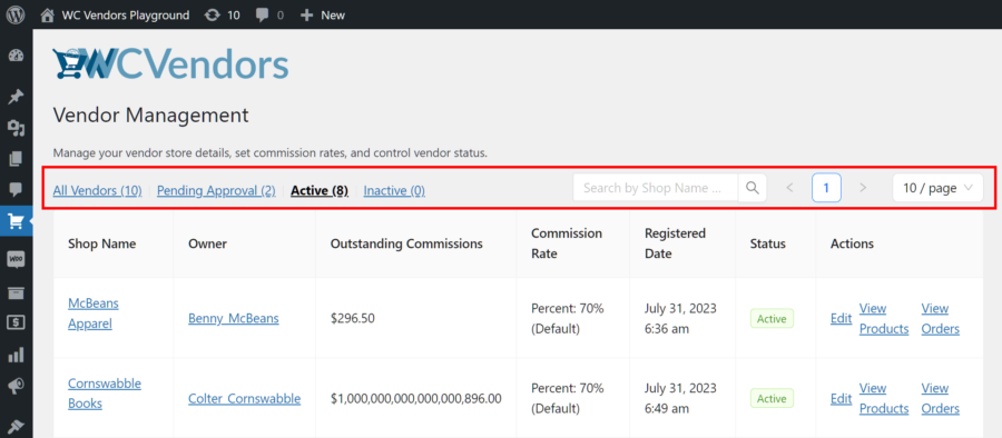 Marketplace Seller Management: Using The "All Vendors" Page