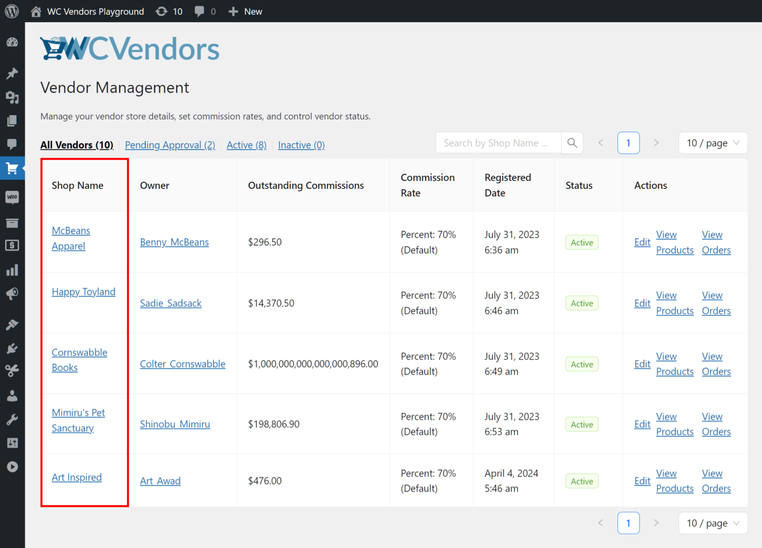 Marketplace Seller Management: Using The "All Vendors" Page